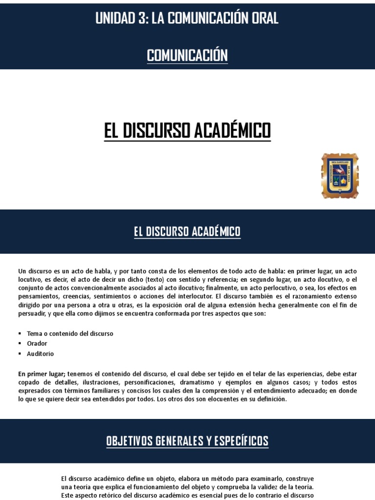 DISCURSO ACADEMICO | Comprensión | Retórica