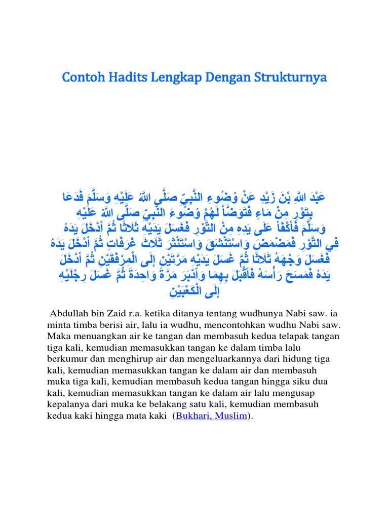 Contoh Hadits Lengkap Dengan Strukturnya | PDF | Agama & Spiritualitas