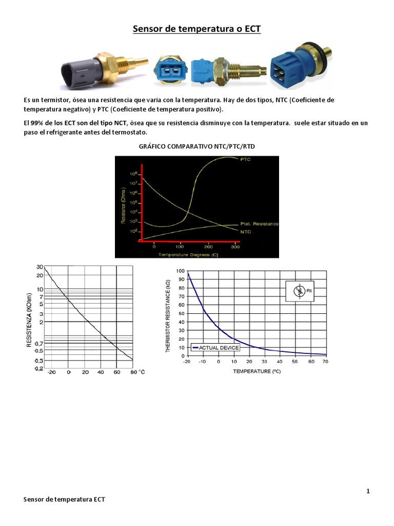 Sensor de Temperatura o ECT | PDF | Sensor | Resistencia Eléctrica y Conductancia