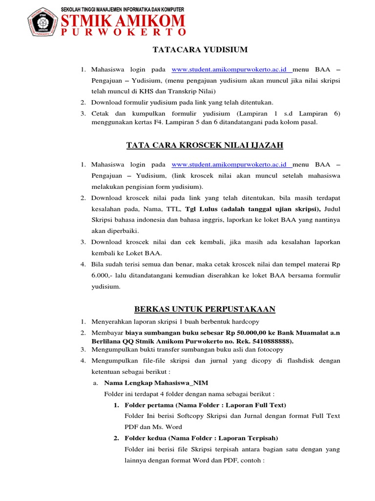 Tata Cara Yudisium dan Wisuda | PDF
