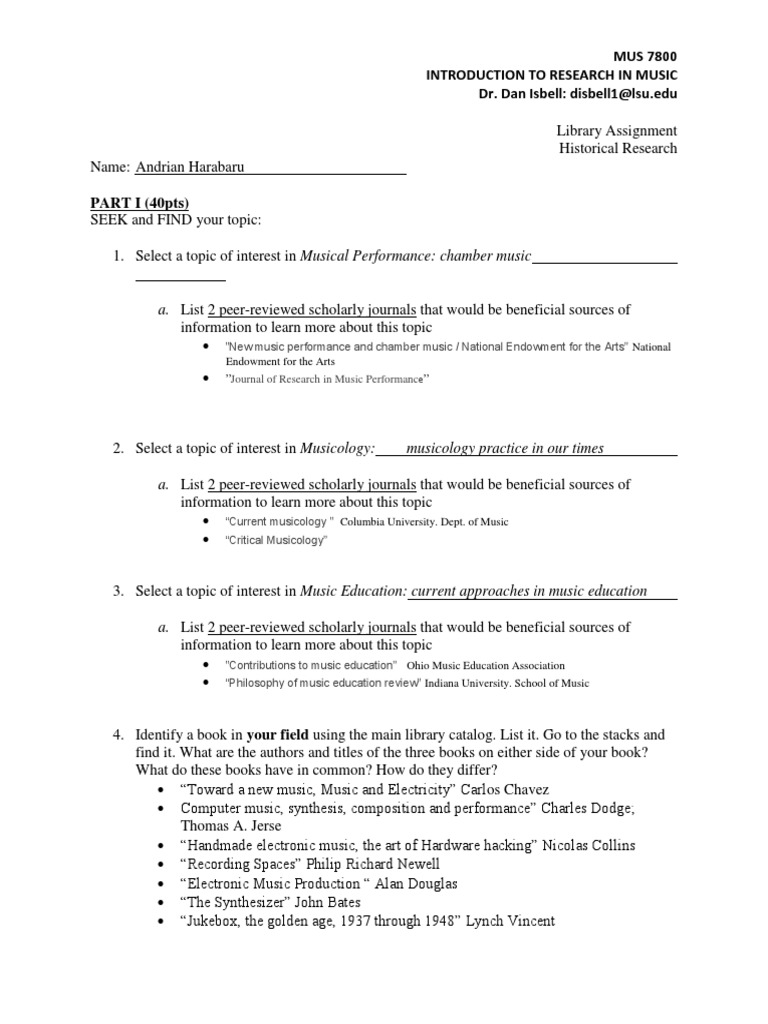 Music Research Guide for Students | PDF | Musicology | Sheet Music