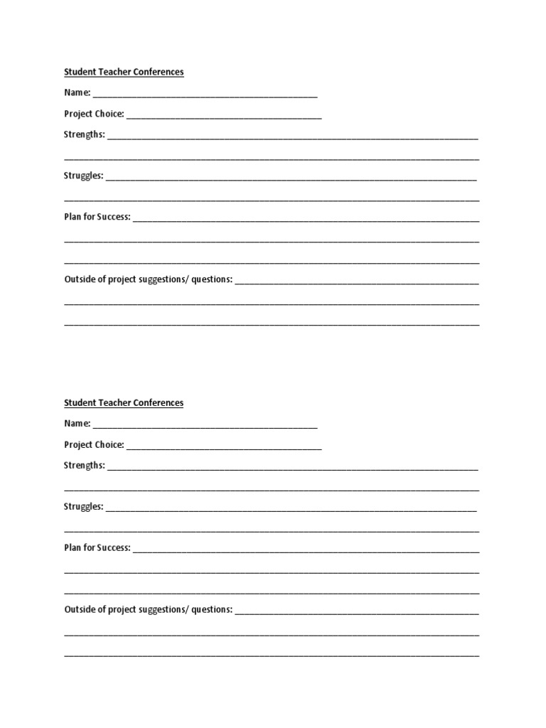 Student-Teacher Conference Guide | PDF | Career & Growth