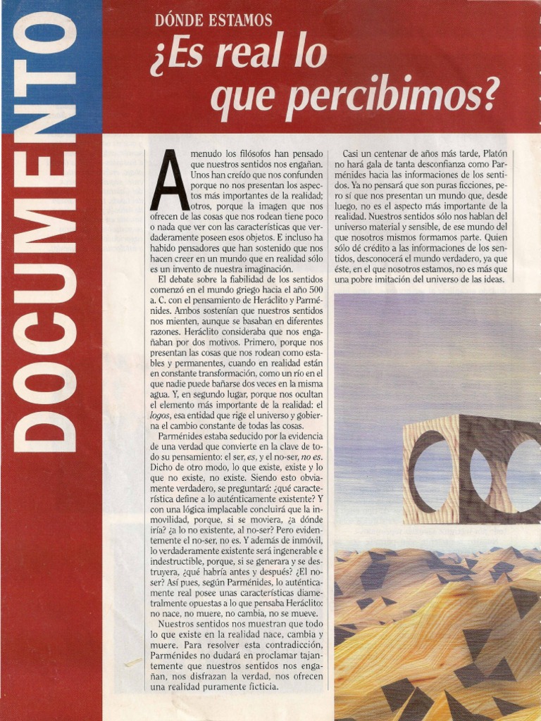 ¿Es Real Lo Que Percibimos | PDF | Existencia | Filosofía