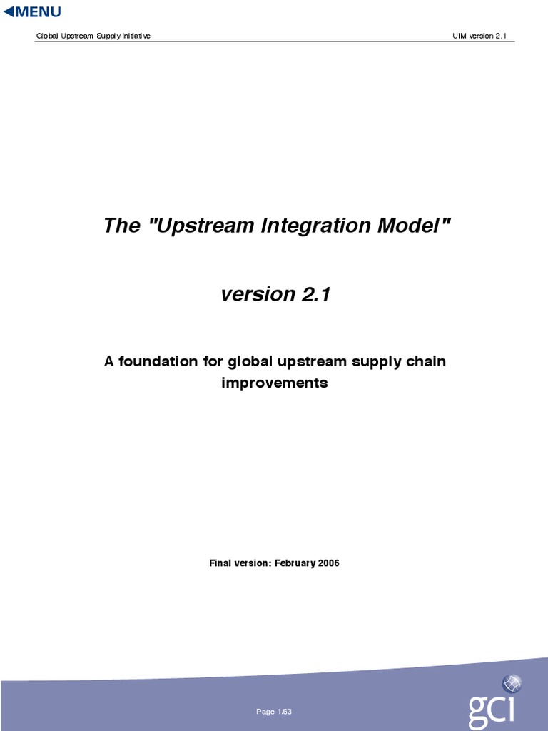 UpstreamIntegrationModel V2.1 240306 | PDF | Supply Chain | Inventory