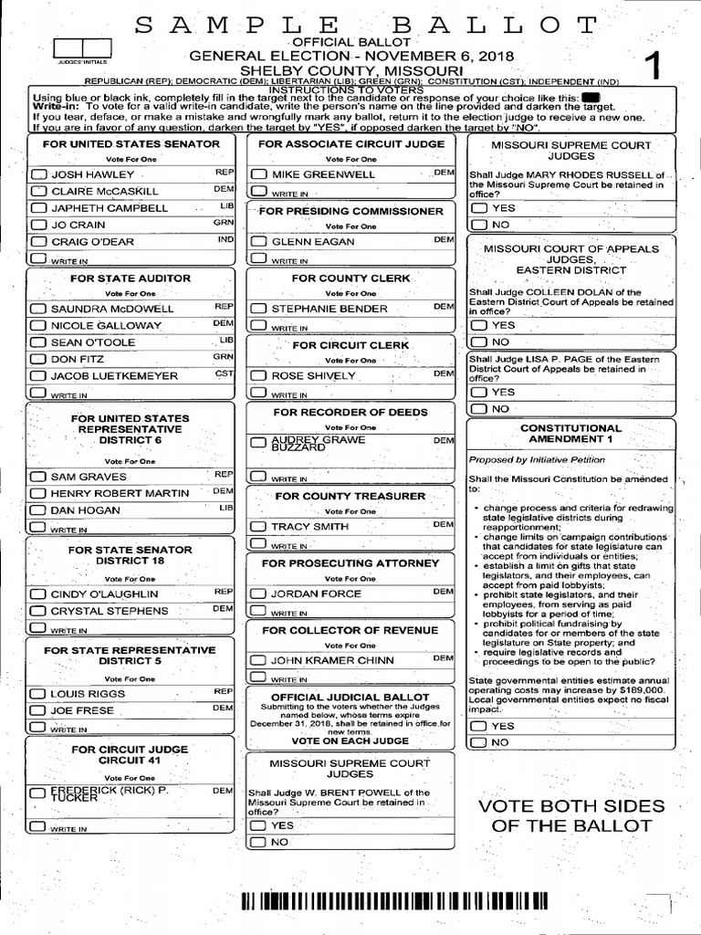 Shelby County IL Sample Ballot | PDF