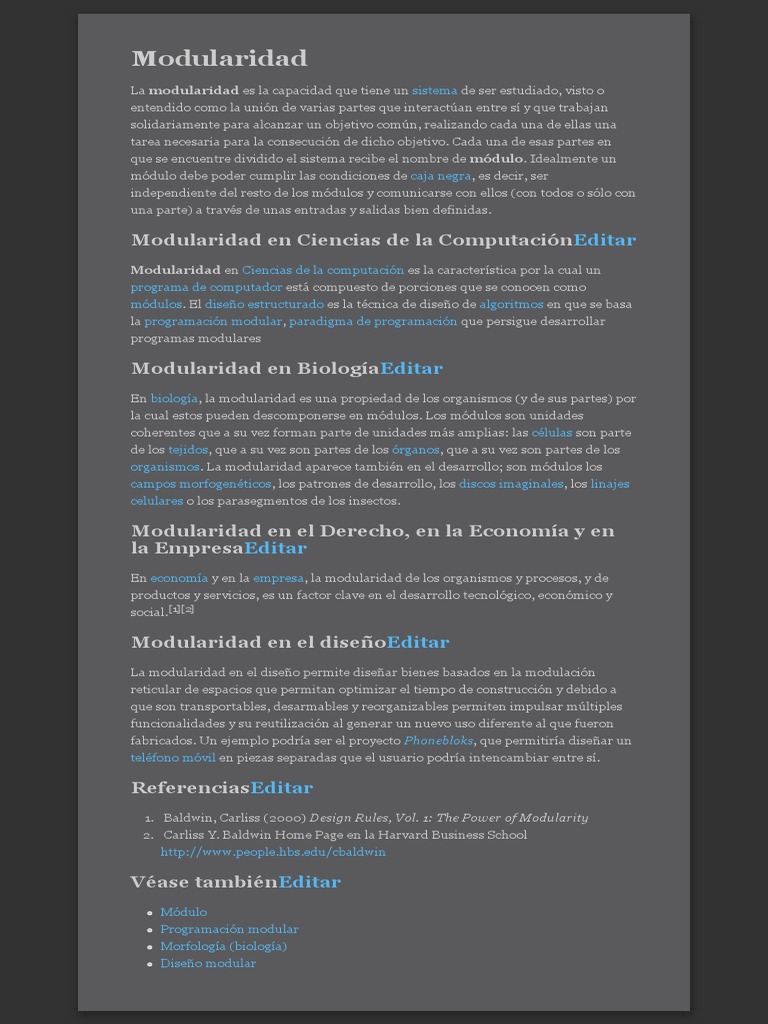 Modularidad PDF | PDF | Modularidad | Teoría de sistemas