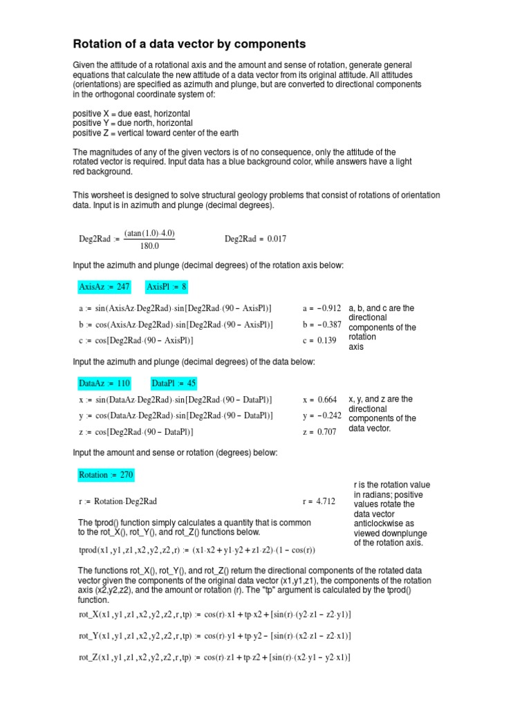 Rotation by Components | PDF | Euclidean Vector | Rotation