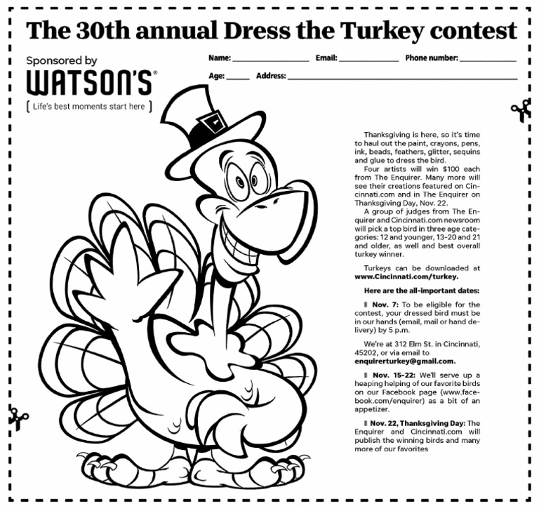 2018 Dress The Turkey Template | PDF