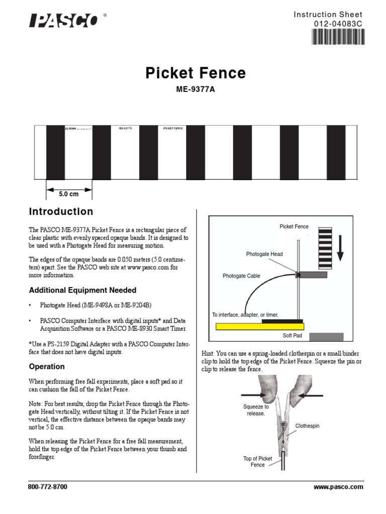 Picket Fence Manual ME 9377A PDF | PDF | Trademark | Intellectual Works