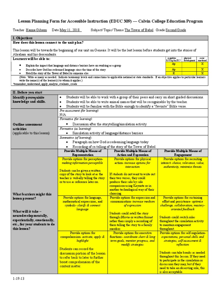 Bible Lesson Plan | PDF | Learning | Teachers