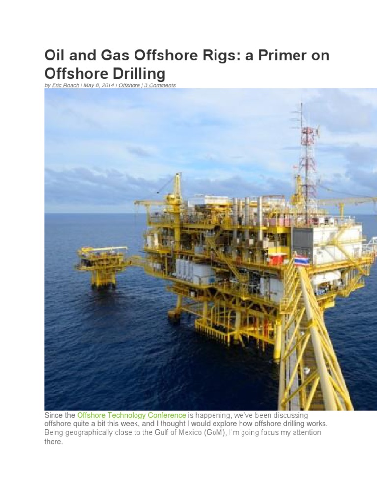 Oil and Gas Offshore Rigs | PDF | Offshore Drilling | Fuel Production