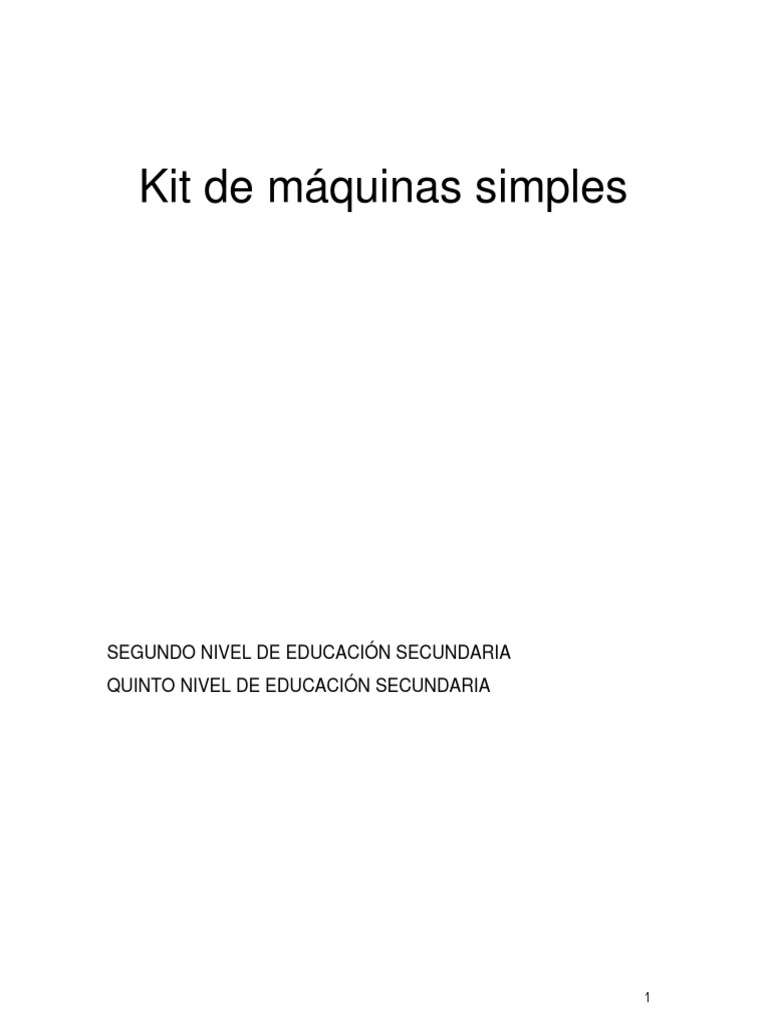 Kit de Maquinas Simples SEGUNDO NIVEL de | PDF | Fricción | Movimiento ...