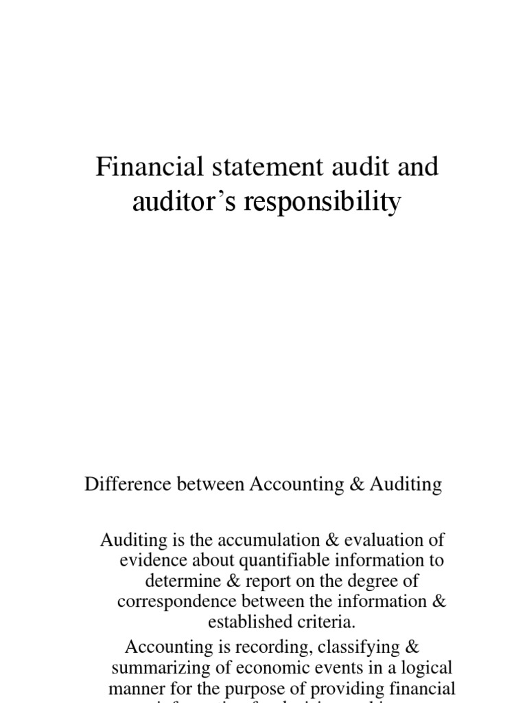 Accounting vs. Auditing Explained | PDF | Auditor's Report | Financial Audit