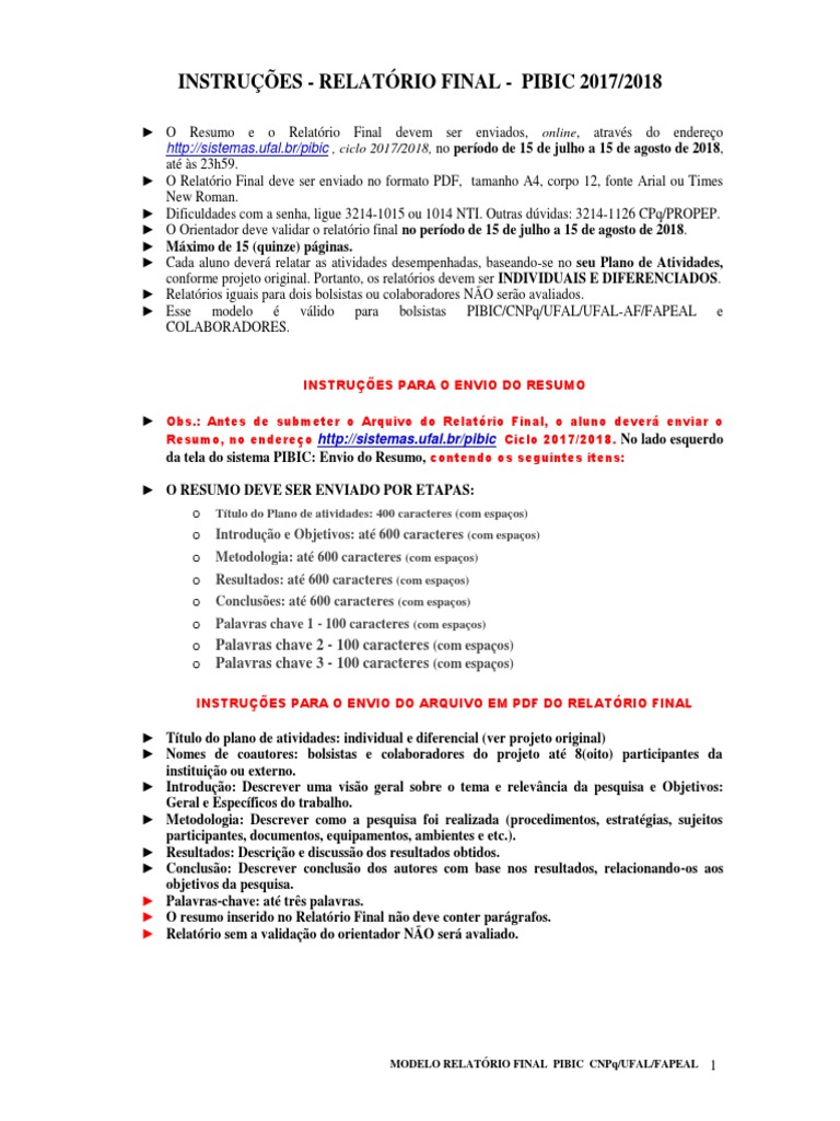 Modelo Relatorio Final 2017-2018 | PDF | Inquérito | Science