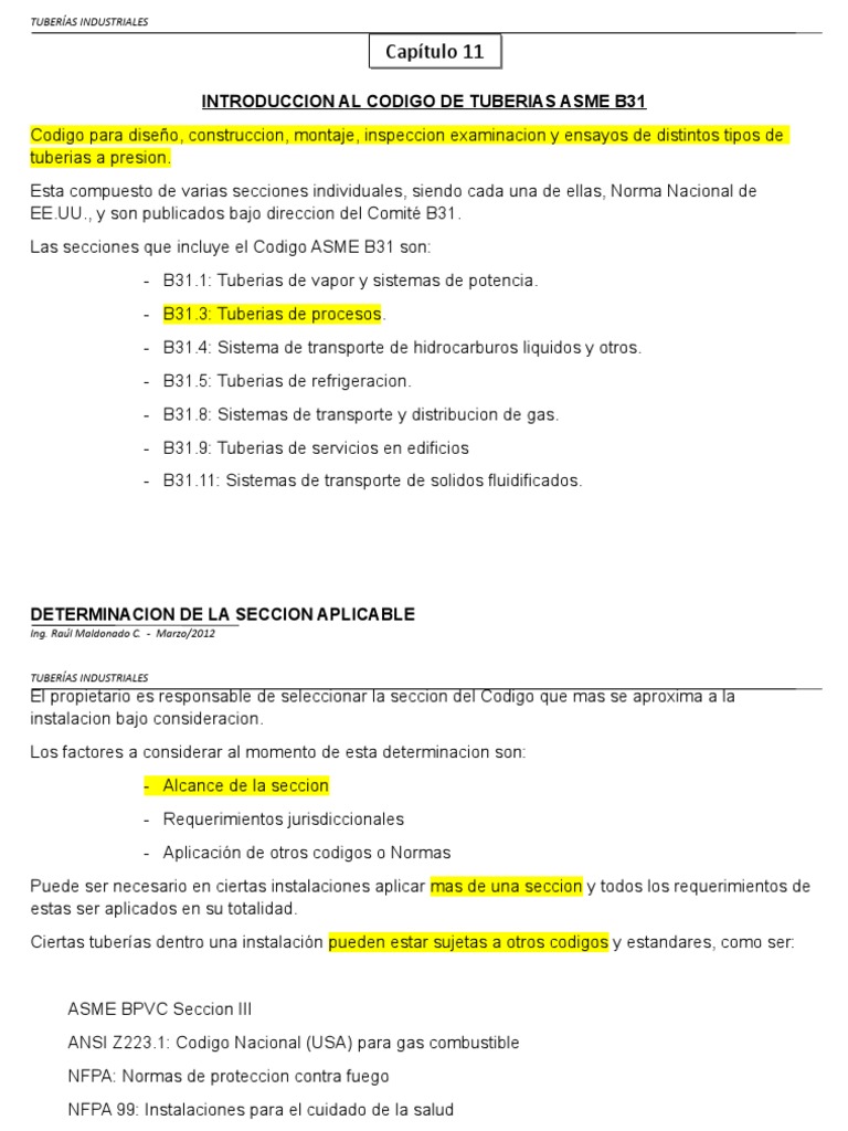 Código ASME B31: Tuberías Industriales | PDF | Presión | Diseño