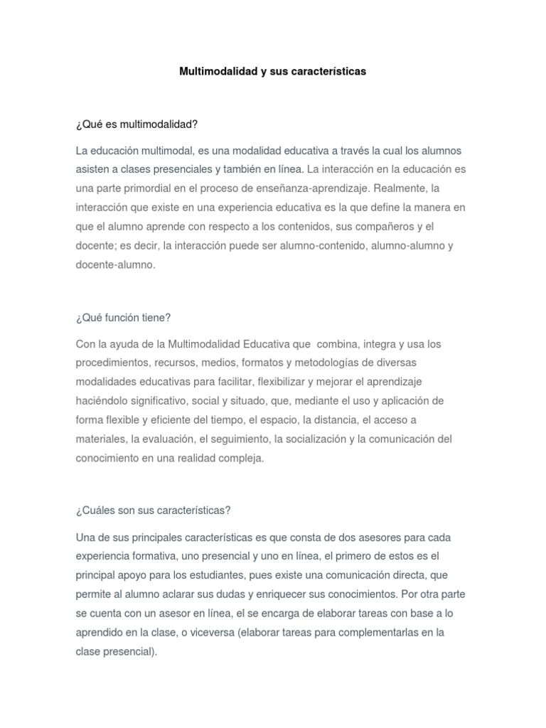 Multimodalidad, Características y Web 2.0 | PDF | web 2.0 | Red mundial