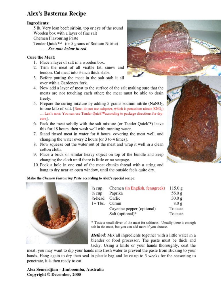Basterma Alex | PDF | Curing (Food Preservation) | Salt