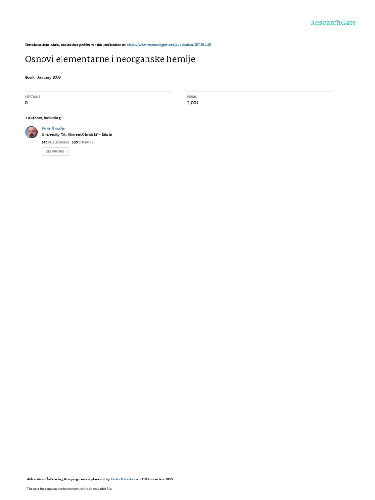 Opsta I Neorganska Hemija | PDF