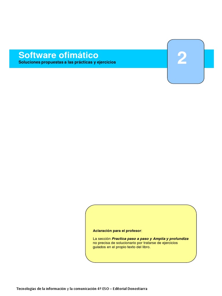 UD02 Solucionario Ofim Tica TIC 4 ESO | PDF | Tabla (base de datos) | Microsoft Excel