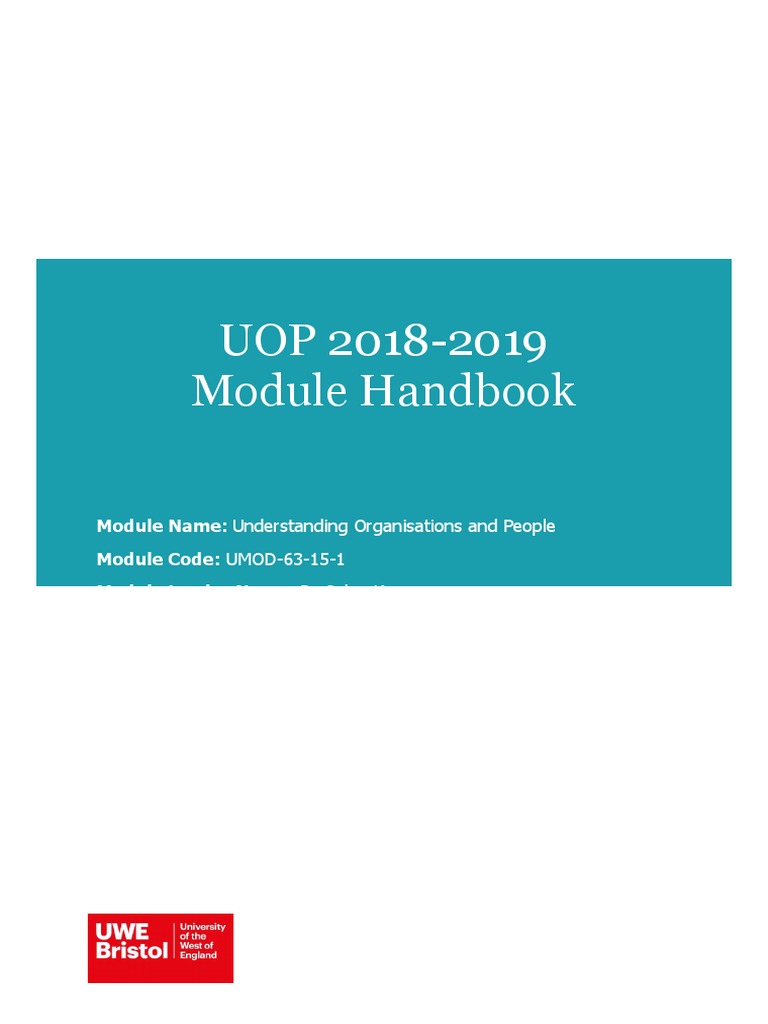 UWE UOP Module Handbook 2018-2019 | PDF | Lecture | Theory