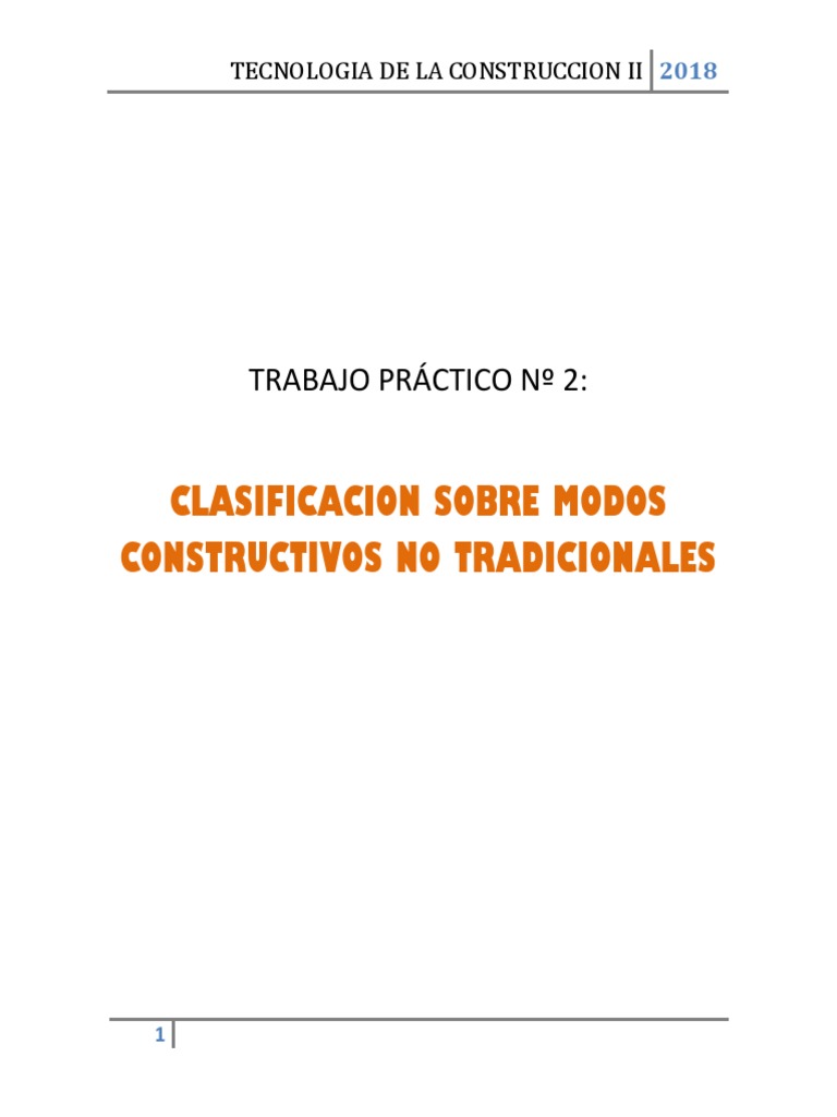 Classification of Non-Traditional Construction Methods | PDF