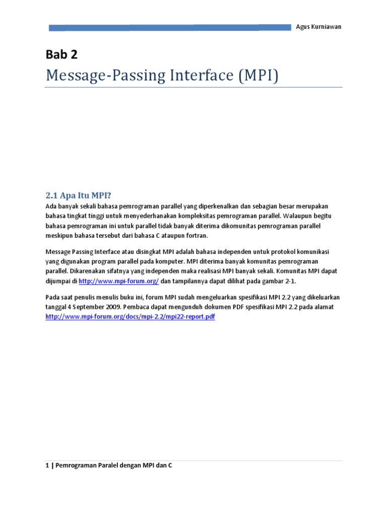 Bab 2-Message-Passing Interface (MPI) | PDF