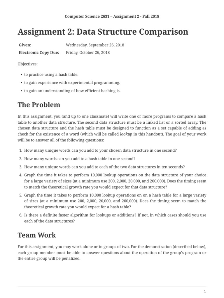 Assignment 2 Data Structure Comparison Pdf Comma Separated Values Software Engineering