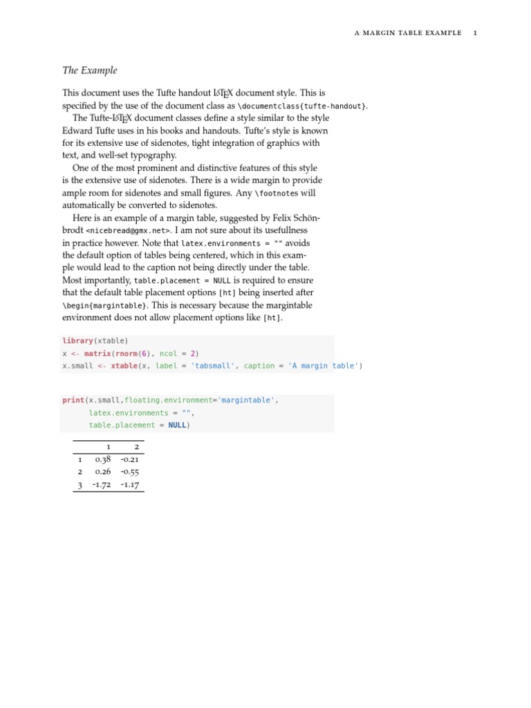 The Example: /documentclass (Tufte-Handout) | PDF
