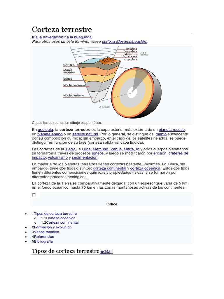 Estructura y tipos de corteza terrestre | PDF | Corteza (Geología ...