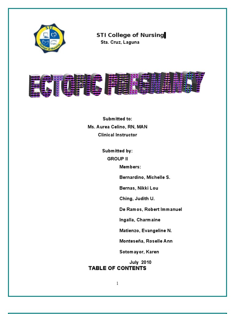 Ectopic Pregnancy Case Study Analysis | PDF | Uterus | Ovary