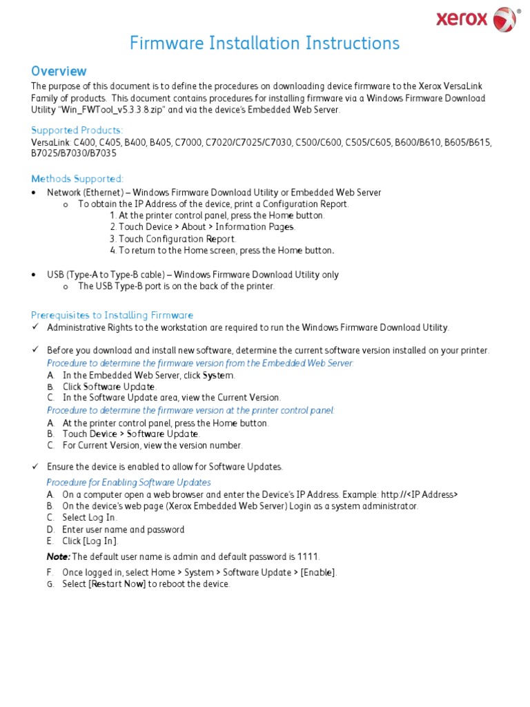 Firmware Installation Instructions v2 | PDF | World Wide Web | Internet ...