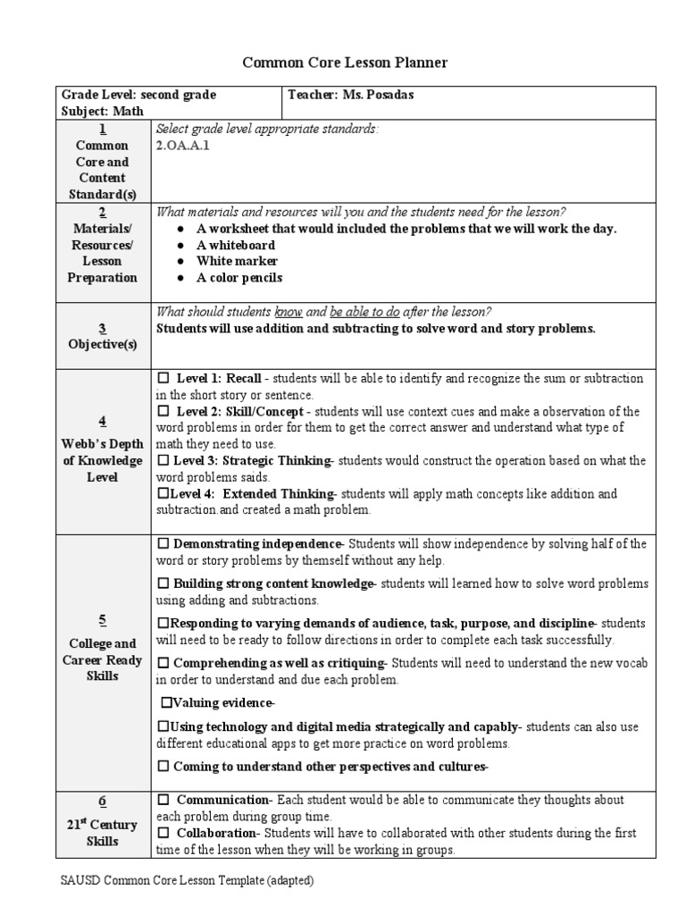 Lesson 1 | PDF | Common Core State Standards Initiative | Creativity