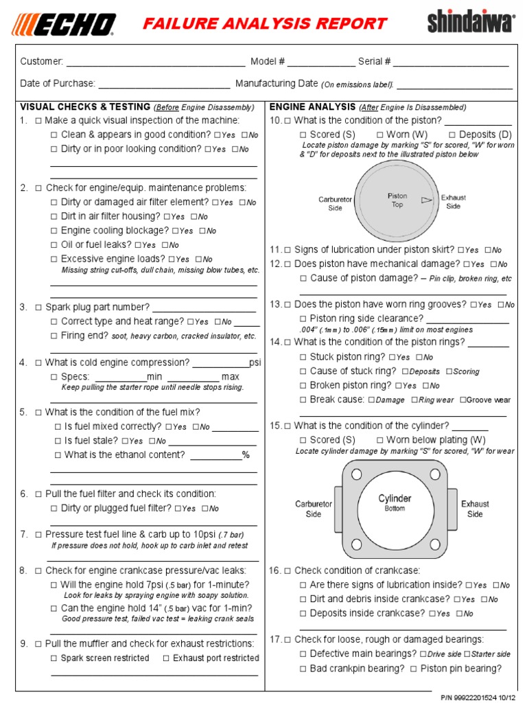 Engine Failure Analysis Guide | PDF | Piston | Carburetor
