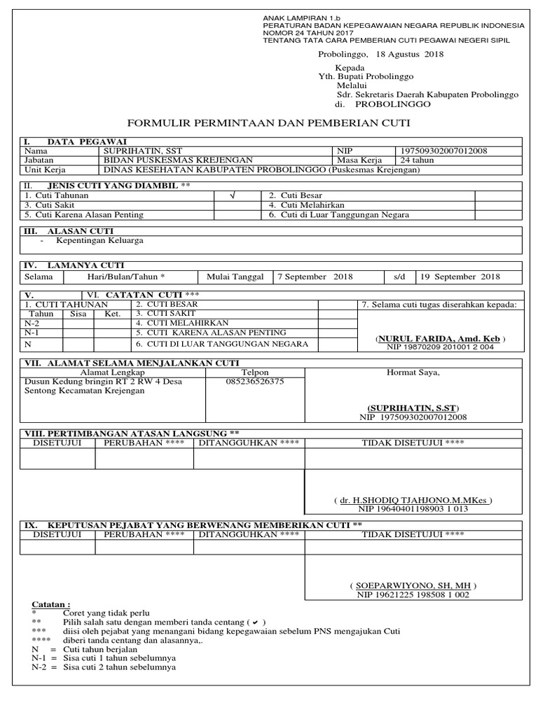 CUTI Suprihatin | PDF