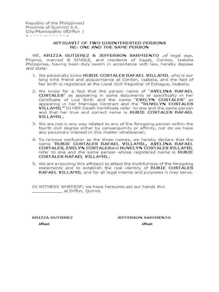 Affidavit of Discrepancy | PDF | Affidavit | Legal Procedure