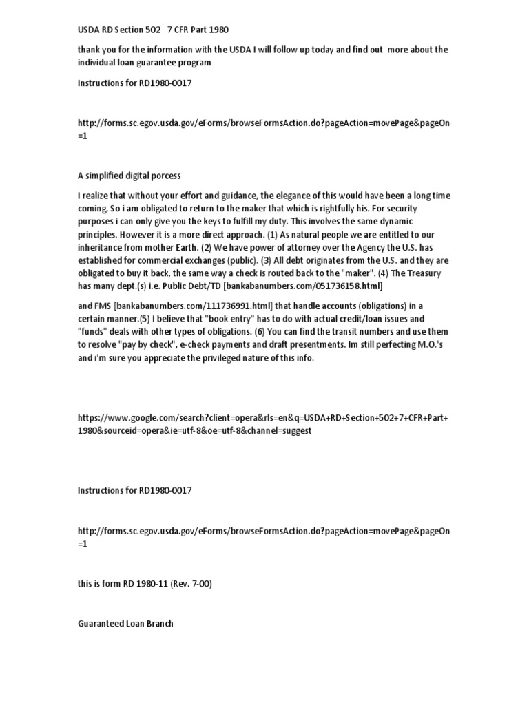 USDA Section 502 Loan Guidelines | PDF | Guarantee | Loans