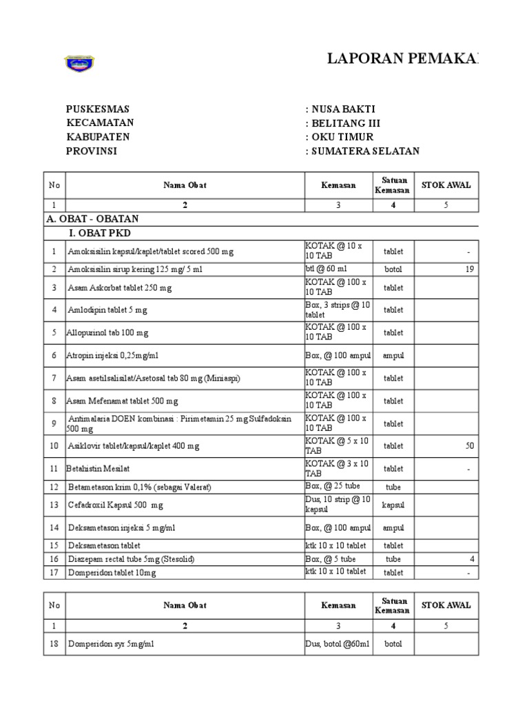 Laporan Pemakaian Dan Lembar Permintaan Obat (Lplpo) | PDF
