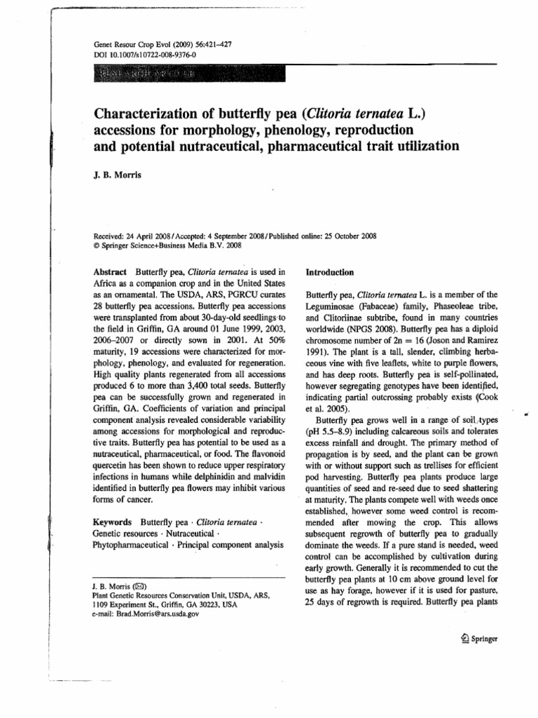 Karakteristik Bunga Telang | PDF | Flavonoid | Pea