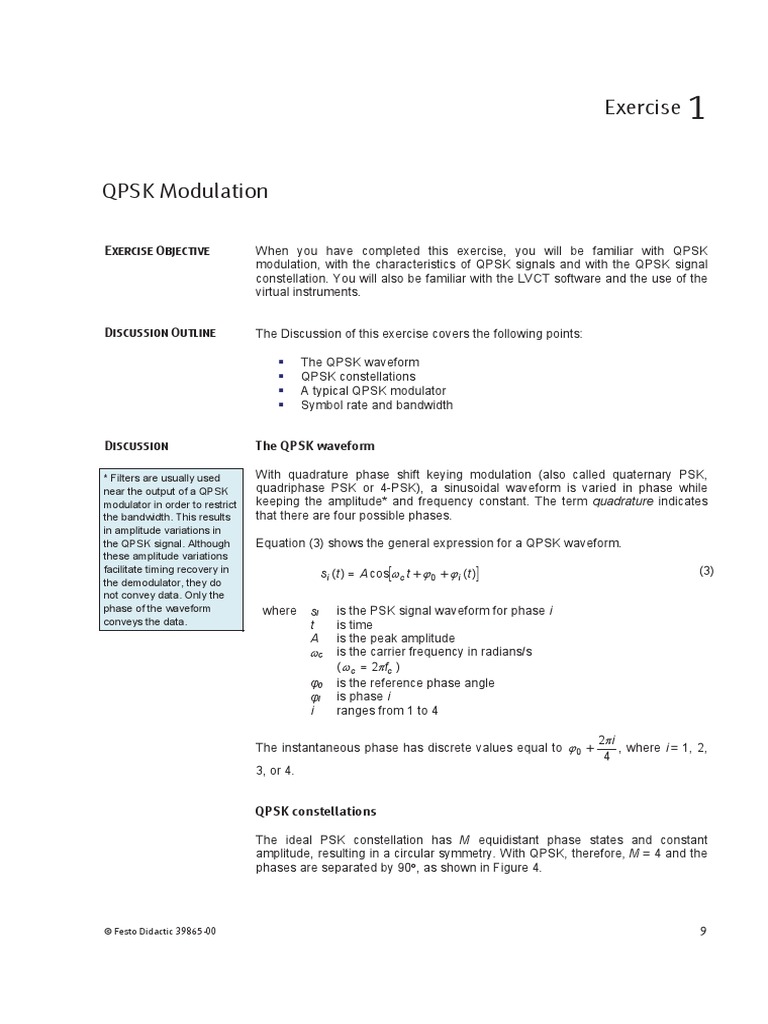 Exercise: Xercise Bjective | PDF | Modulation | Data Transmission