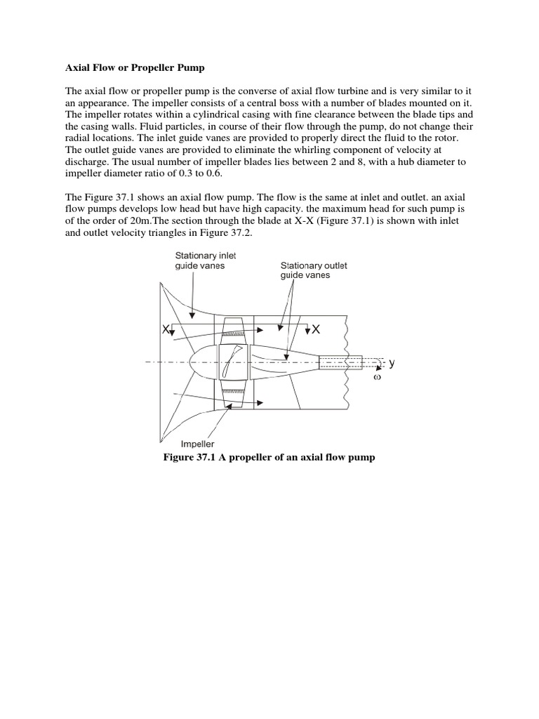 Axial Flow or Propeller Pump | PDF | Turbine | Pump