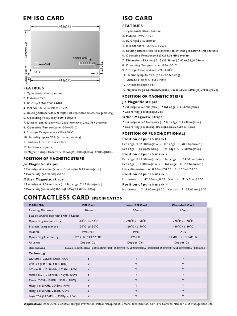 Em Iso Card Iso Card: Featrues | PDF | Electromagnetism | Electronics