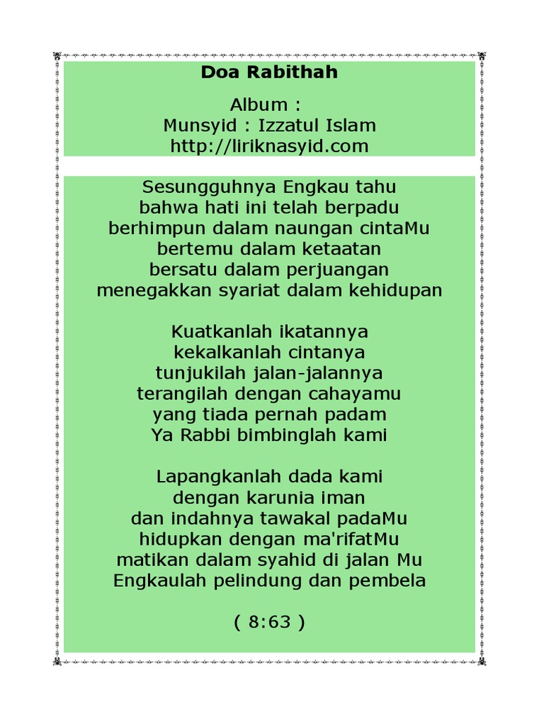 Doa Rabithah | PDF