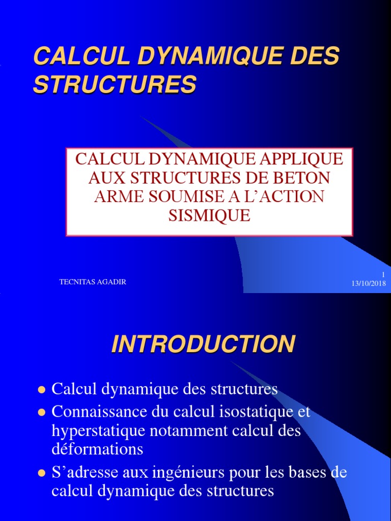 Diaporama Dynamique Des Structures Maroc | PDF | Grandeur physique | Mécanique