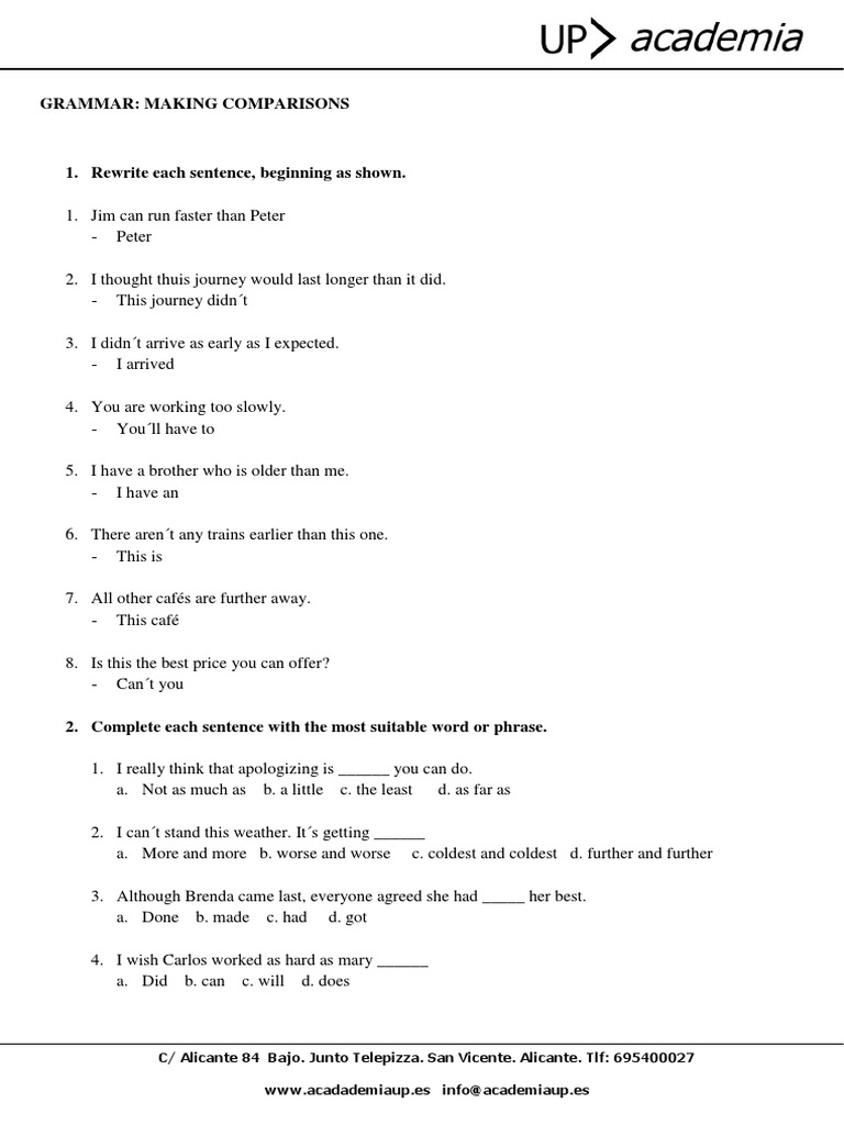 Grammar: Making Comparisons | PDF | Language Arts & Discipline