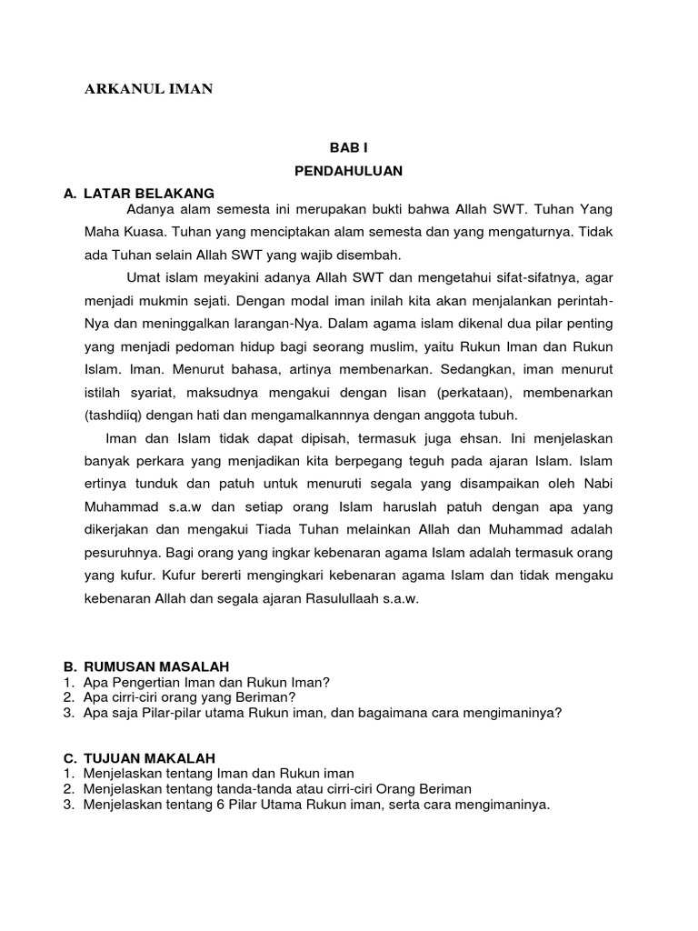 Arkanul Iman | PDF