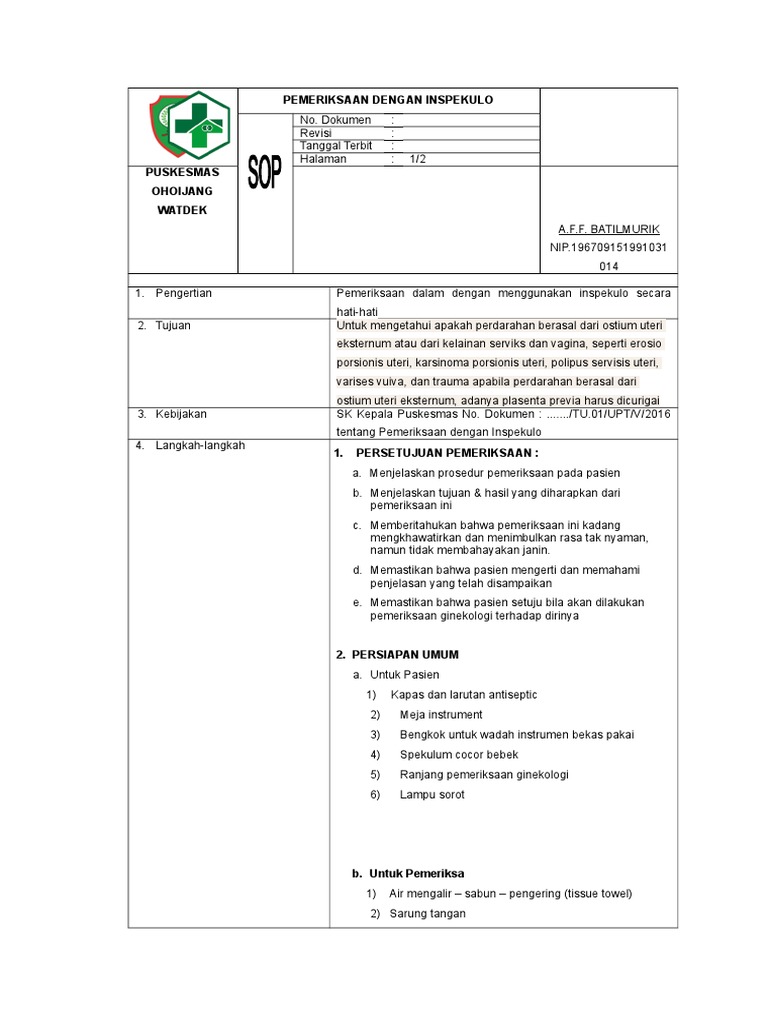 Pemeriksaan Dengan Inspekulo | PDF