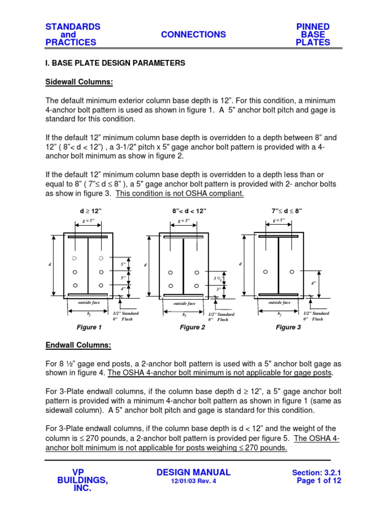 Pinned Base Plate Design | Download Free PDF | Bending | Screw