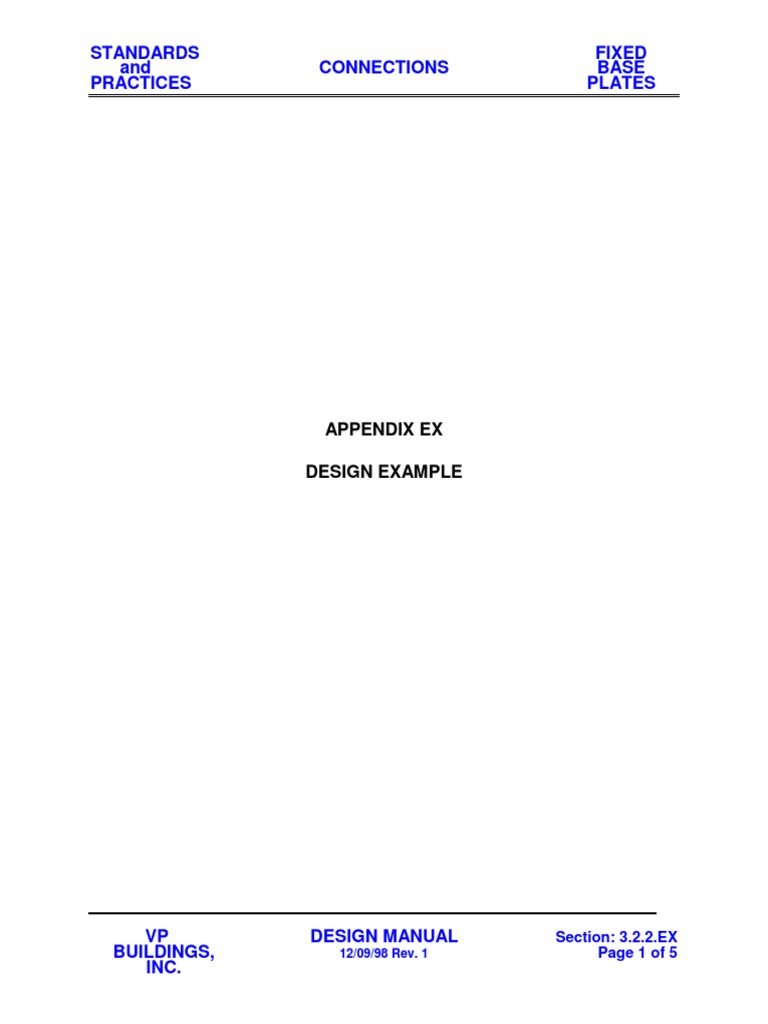 Fixed Base Plate Example | PDF | Building Materials | Mechanical ...
