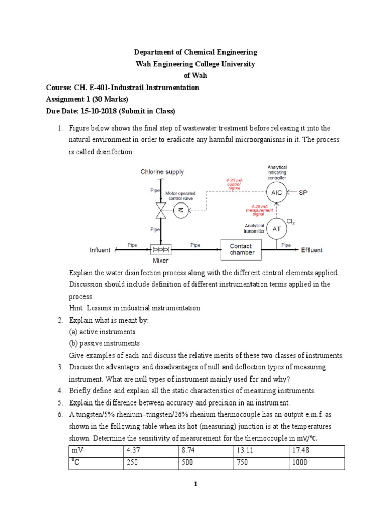 Assignment 1 Instrumentation | PDF | Celsius | Thermocouple