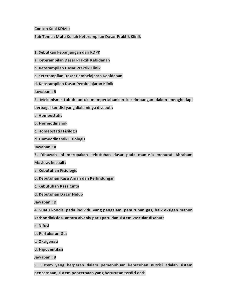 Contoh Soal KDM | PDF